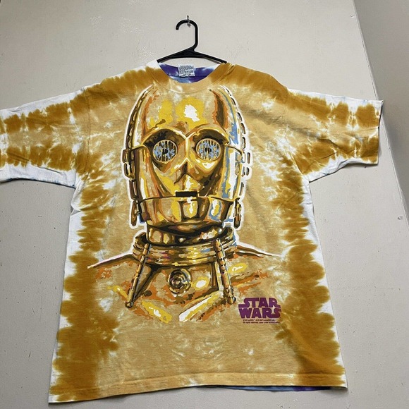 Liquid Blue | Shirts | Vintage 9s Liquid Blue Star Wars C3po R2d2 Tie ...